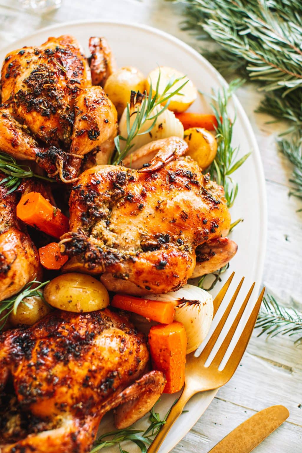 Truffle Herb Butter Cornish Hens - Everyday Elizabeth - Holiday Main Dish