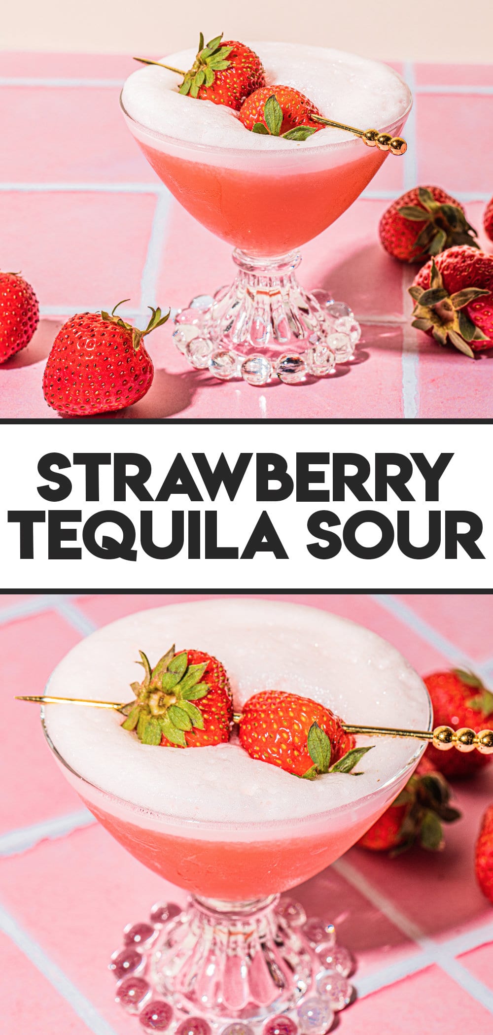 Easy Strawberry Tequila Sour - Everyday Elizabeth