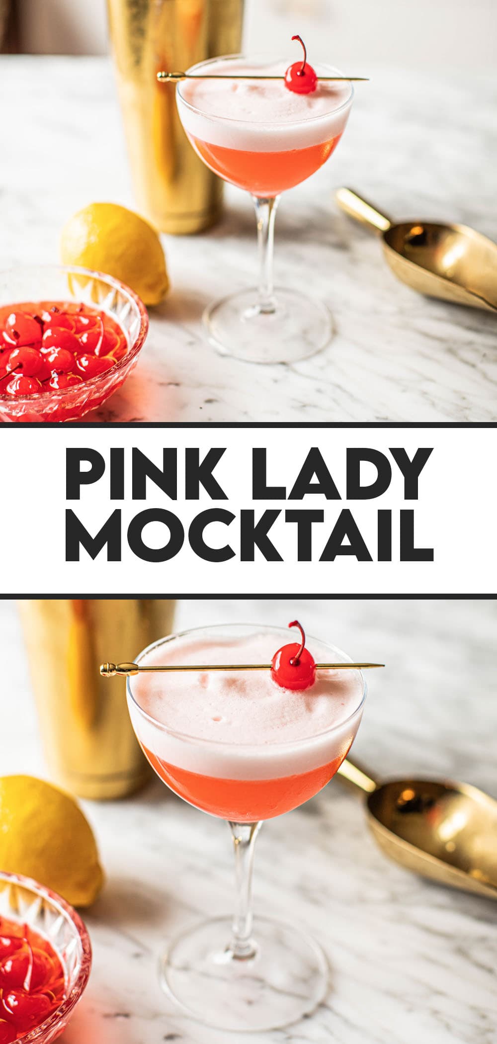 Pink Lady Mocktail (Cocktail Recipe Included!) - Everyday Elizabeth