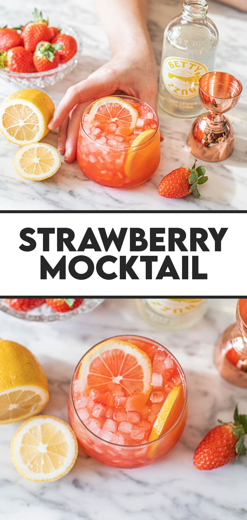 Sparkling Strawberry Lemon Mocktail - Everyday Elizabeth