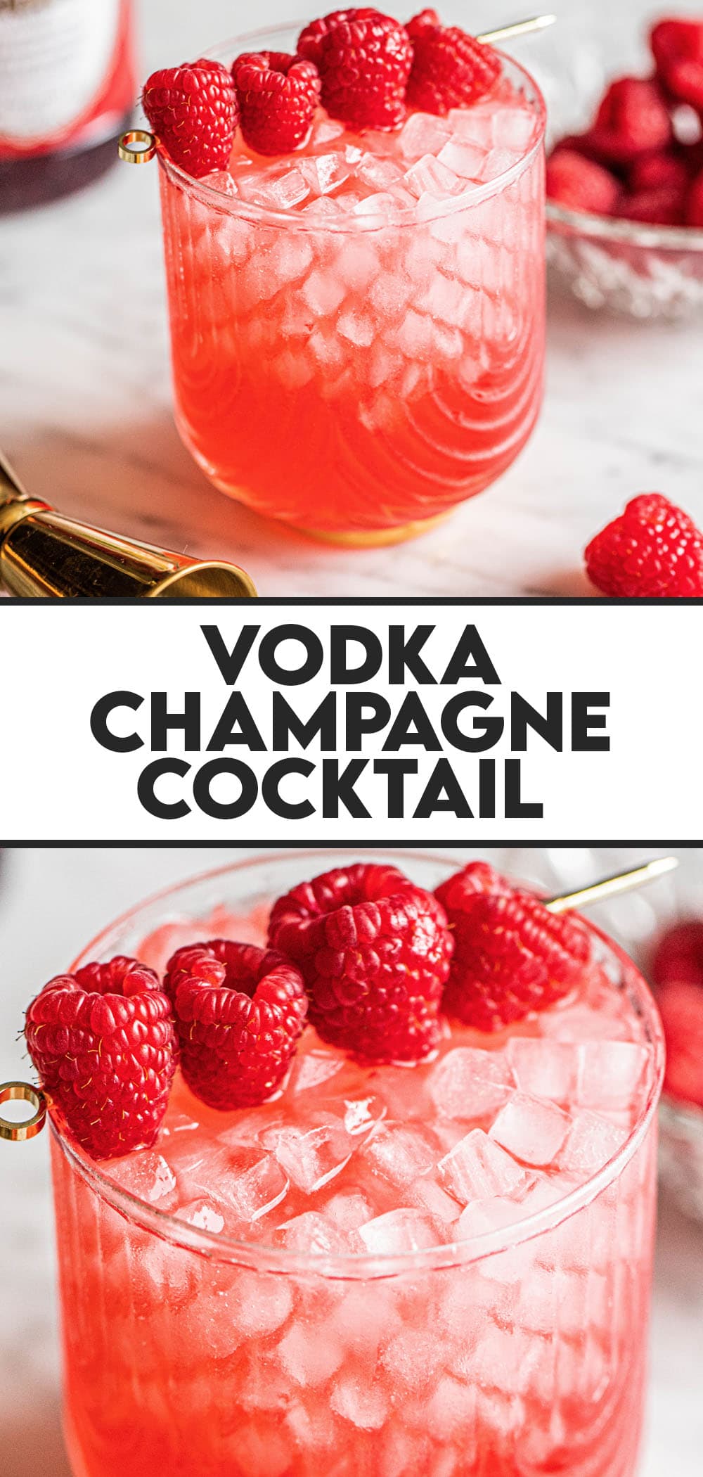 Raspberry Raspberry Vodka Champagne Cocktail - Everyday Elizabeth