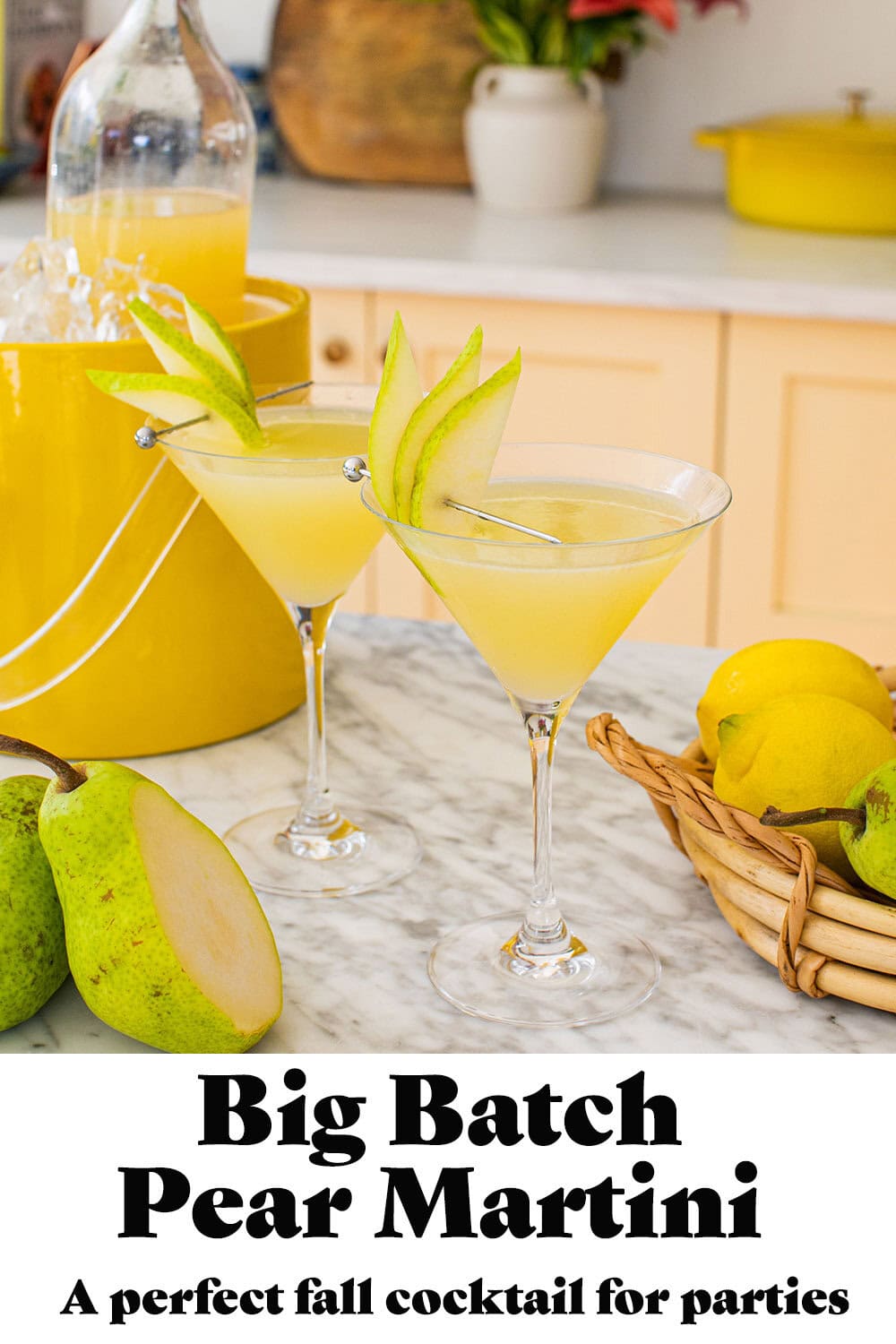 Big Batch Pear Martini Recipe - Everyday Elizabeth